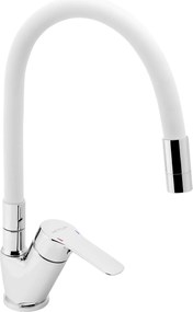 Novaservis Novaservis, Dřezová baterie s bílým flexi ramenem Metalia 54, chrom, 54014F-0B