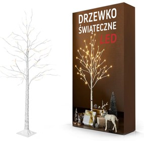 Tutumi, LED umělý vánoční stromek Bříza 121-150 cm CD007-72, bílá, CHR-00108