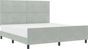 Postel s boxspringem s čelo Světle šedá 180 x 200 cm samet 3344957