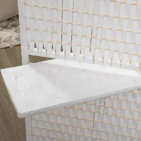 HOMCOM Skládací paraván se 4 panely 181x180 cm s policemi, dekorativní oddělovací příčka do ložnice, obývacího pokoje, kuchyně - Bílá