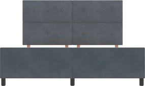 Postel s boxspringem s čelo Tmavě šedá 180 x 200 cm samet 3344958