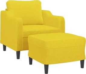 Křeslo s podnožkou světle žluté 60 cm textil 3201132