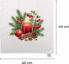 Damaškový ubrus Winter Cranberry 40x40 cm EMI