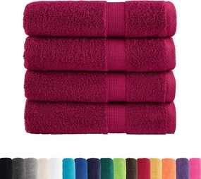 Premium sprchové ručníky SOLUND 4 ks Bordeaux 70x140 cm 600 gsm 137213