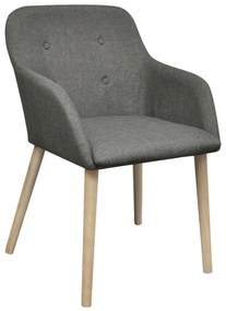 Jídelní židle 2 ks světle šedé textil a masivní dubové dřevo 241156