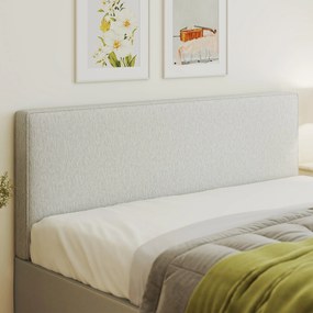 HOMCOM čalouněné plovoucí čelo postele s lněným vzhledem, 160 × 60 cm, krémové