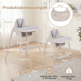 Costway 4-in-1 přestavitelná vysoká židlička pro miminka Dětská vysoká židlička