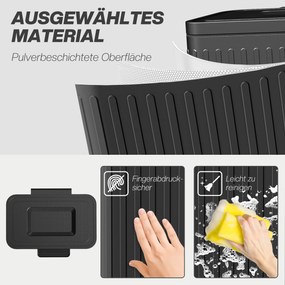Küchenmülleimer, 2 x 20 L-Fächer, effiziente Mülltrennung, Fußpedal, Kunststoff, Metall, Schwarz