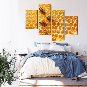 Vícedílný obraz Včely Na Plástev Nedostatek Nedostatek Přírodní plátno 240x150
