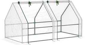 Outsunny Zahradní skleník pro venkovní použití 180x90x90 cm, typ kůlny s 2 okny, ocelová konstrukce, terasový skleník pro pěstování rostlin, květin a
