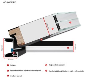 FM turen ATU68 M07 Orientace dveří: Levé, otevírání dovnitř, Dekor: Ořech, Standardní rozměr dveří včetně rámu: 100 cm x 200 cm - vnější rozměr rámu