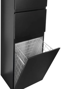 Aqualine Aqualine, ALTAIR vysoká skříňka s košem 40x184x31cm, černá mat, pravá, AI685R