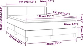 Box spring postel s matrací černá 140 x 190 cm textil 3130107
