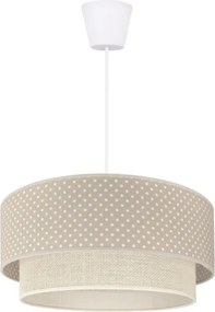 Brilagi-LED Lustr na lanku BOHO BOBO 1xE27/60W/230V pr. 40 cm puntíky béž./krém.