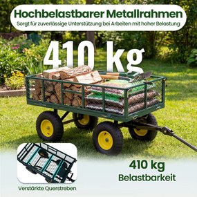 Costway Zahradní vozík skládací těžký kovový sklápěcí vozík s nosností 408 kg 2