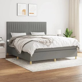 Box spring postel s matrací tmavě šedá 180x200 cm textil 3142514