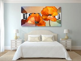 Obraz květiny v orientálním stylu - 120x60 cm