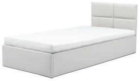 Čalouněná postel MONOS II s pěnovou matrací rozměr 90x200 cm - Eko-kůže Bílá eko-kůže