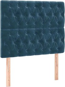 Box spring postel s matrací tmavě modrá 100x200 cm samet 3129379