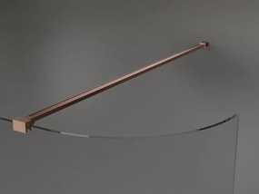 Mexen Kioto, sprchová zástěna Walk-In 100 x 200 cm, 8mm čiré sklo, měděný matný profil, 800-100-101-65-06