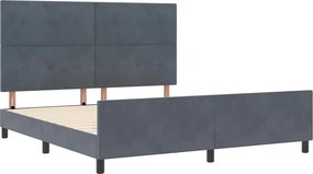 Postel s boxspringem s čelo Tmavě šedá 180 x 200 cm samet 3344958