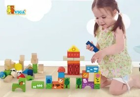 VIGA Stavebnice Farma / 50 ks / dřevo / od 2 let