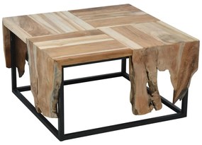 Ambiance Odkládací stolek teakové dřevo 65 x 65 x 35 cm - Default Title