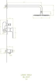 Laveo Raila, sprchová souprava podomítková, chromová, LAV-BLL_001P