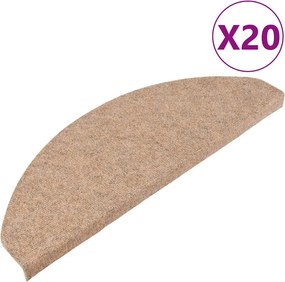 Samolepicí nášlapy na schody 20 ks béžové 65x22,5x3,5 cm 3365896