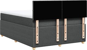 Box spring postel s matrací tmavě šedá 140x200 cm textil 3287480