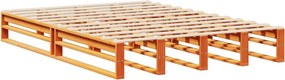 Postel s knihovnou bez matrace hnědá 150 x 200 cm masivní dřevo 3323925