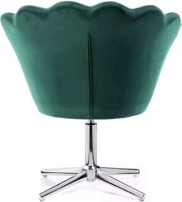 LuxuryForm DESIGN Otočné křeslo FREY VELUR na stříbrném kříži - zelené