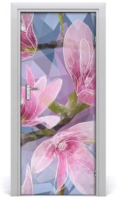 Samolepící fototapeta na dveře magnolie 75x205 cm