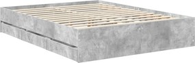 Rám postele s čelo Betonově Šedá 150 x 200 cm Dřevěný materiál 3412174