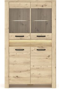 Vitrína nízká 2d2w dub artisan Moris