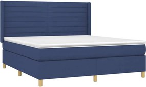 Box spring postel s matrací modrá 180x200 cm textil 3132095