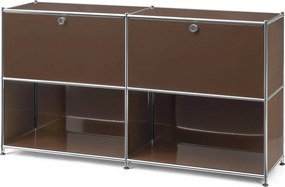 Tchibo - Kovová odkládací skříňka »Cn3« se 2 přemístitelnými výklopnými dvířky - barva: chrom