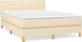 Box spring postel s matrací krémová 140x190 cm textil 3140454