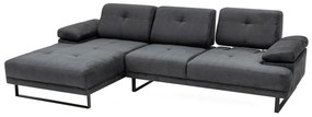 Hanah Home Třímístná pohovka MUSTANG antracitová levá 560ARE1219