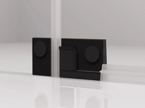 Sanswiss CADURA CA13 jednokřídlé sprchové dveře 140 cm Šířka: 1400 mm, Profil: Černá, Sklo: Hladké čiré