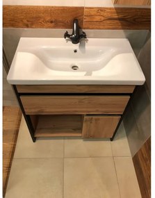 Kingsbath Bronx Wotan Oak 80 koupelnová skříňka s umyvadlem