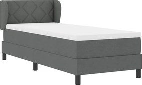 Postel s boxspringem s čelo Tmavě šedá 80 x 200 cm textil 3340053