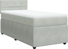 Box spring postel s matrací světle šedá 100x200 cm samet 3289962