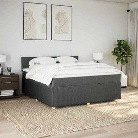 Box spring postel s matrací tmavě šedá 180x200 cm textil 3287529