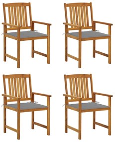 Zahradní židle s poduškami 4 ks masivní akáciové dřevo,  3061170