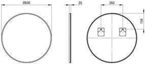 Deante Round, kulaté zrcadlo v černém rámu 60 cm, černá matná, DEA-ADR_N831