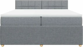 Box spring postel s matrací světle šedá 200 x 200 cm textil 3289863