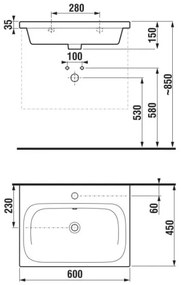JIKA H8127137161041 - Závěsné umyvadlo MIO 60x45 cm keramika/matná černá