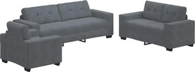 Set pohovek 3 ks Tmavě šedá samet 3324640