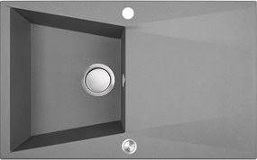 Laveo Grenada, 1-komorový granitový dřez 780x480x204 mm, šedá, LAV-SBG_511T